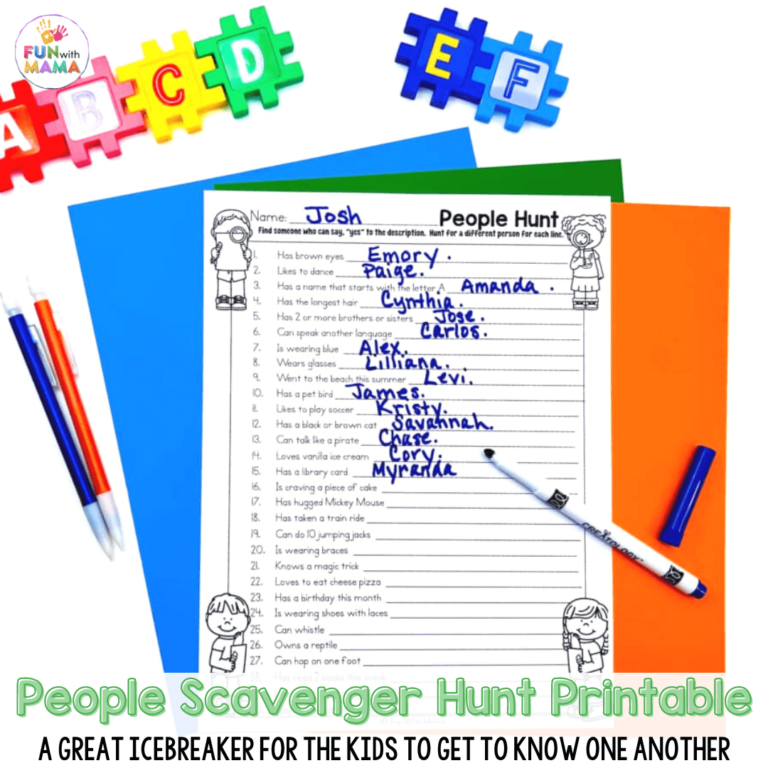 Human Scavenger Hunt Questions