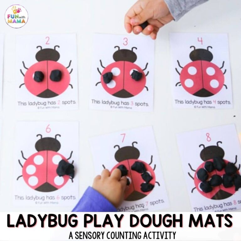 Ladybug Playdoh Math Counting Mats