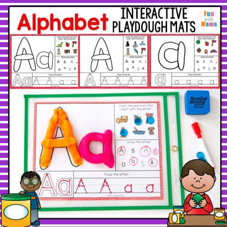 Alphabet Playdough Mats Tracing With Beginning Sounds