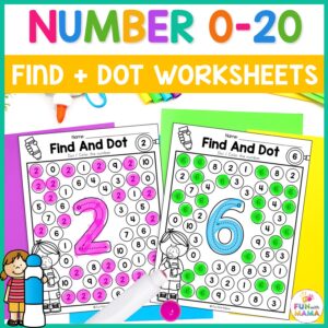 Find and Dot Number Worksheets 0-20