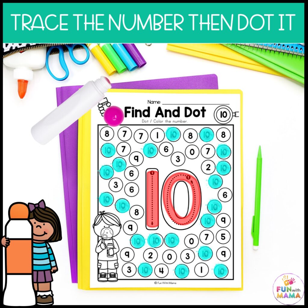 Find and Dot Number Worksheets 0-20