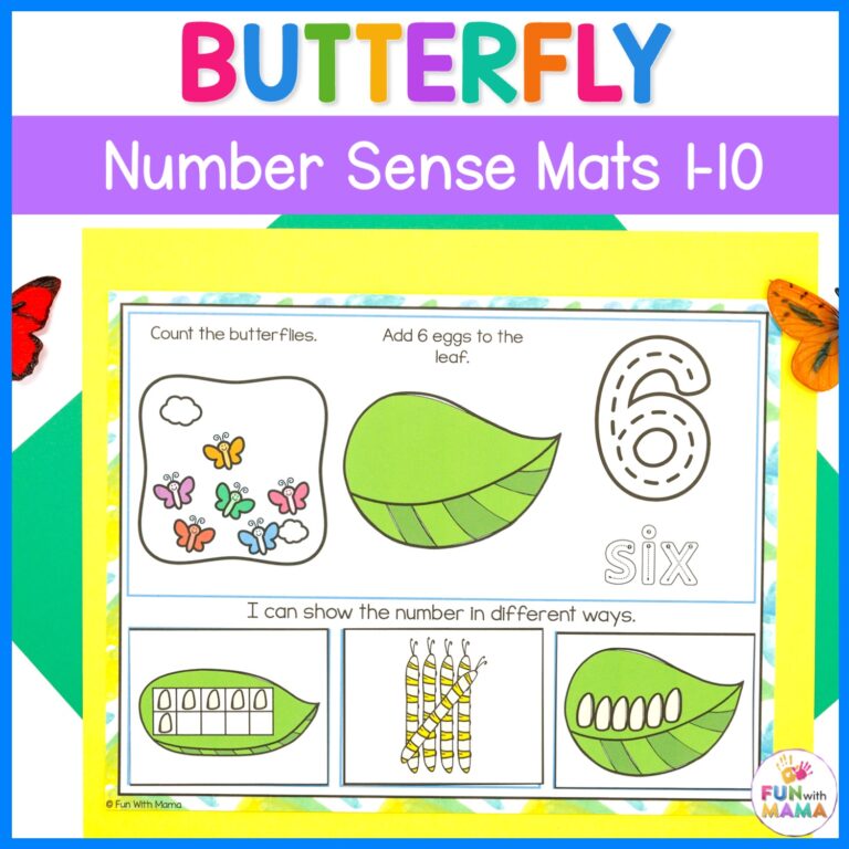 Butterfly Number Sense Mats 1-10