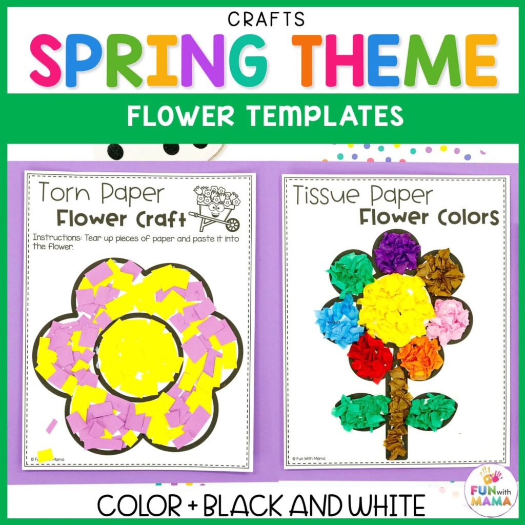 Flower Templates For Tissue + Torn Paper Crafts
