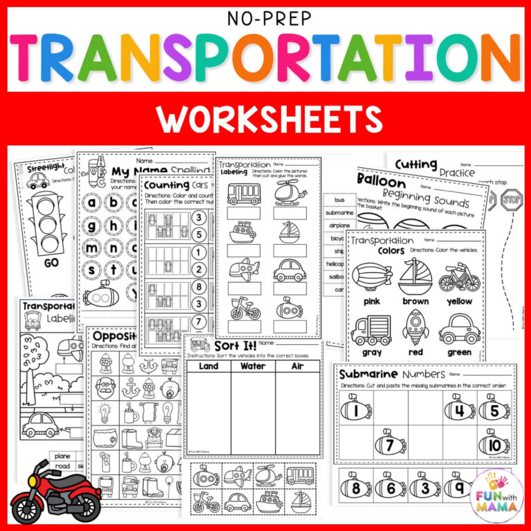 Transportation Worksheets