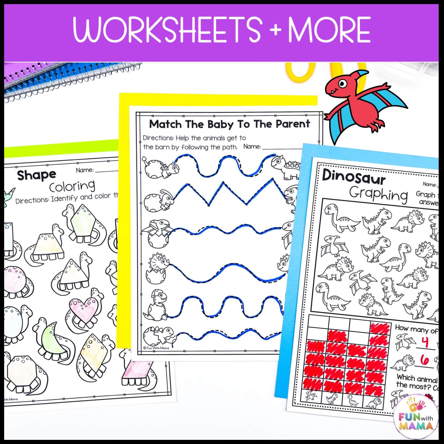 Dinosaur Centers, Activities + Worksheets