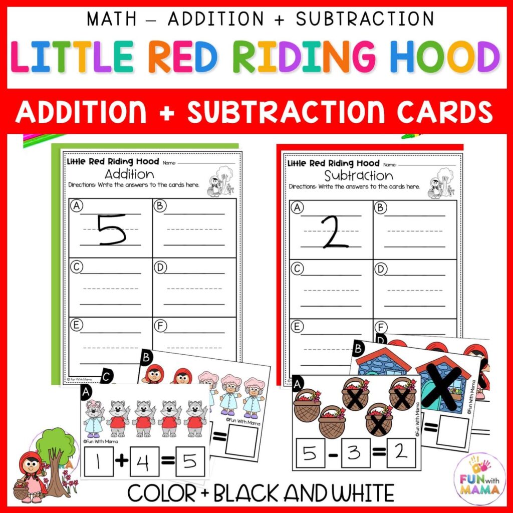 Little Red Riding Hood Addition + Subtraction Cards