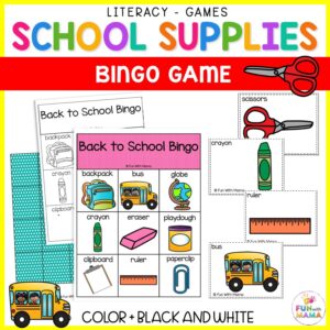 School Supplies Bingo