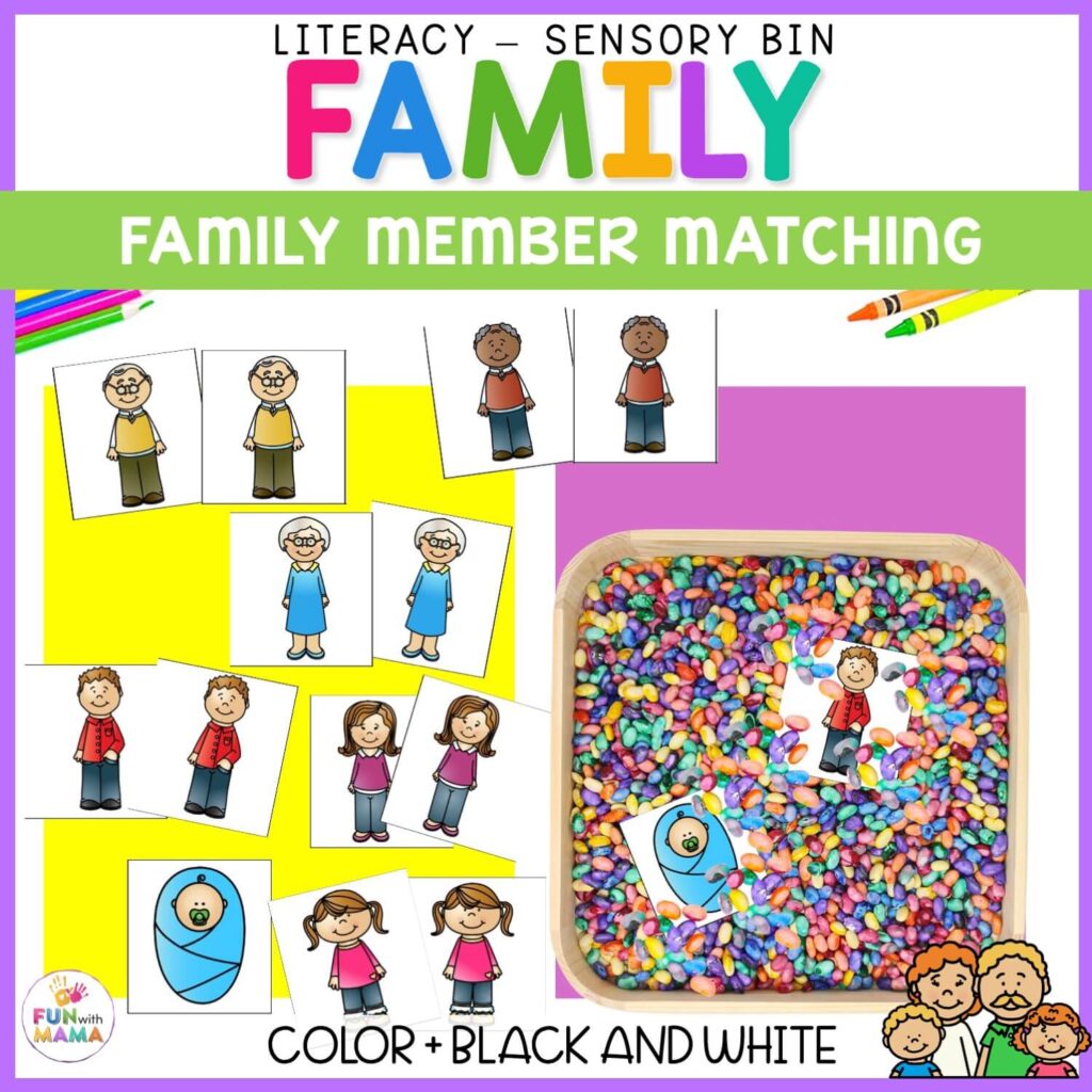 Family Member Picture Matching Cards