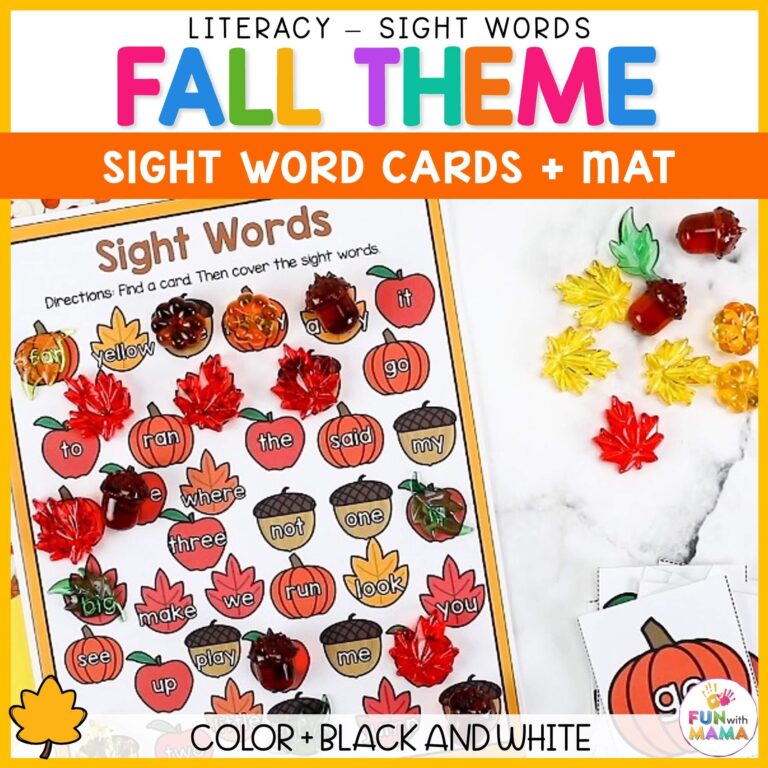 Fall Theme Sight Words