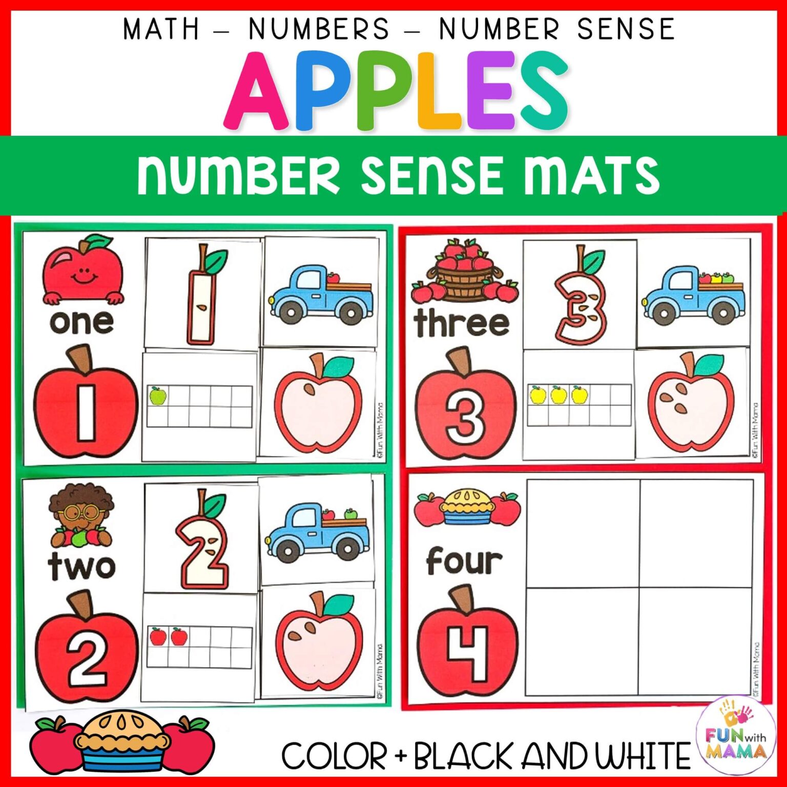 Apple Number Sense Mats