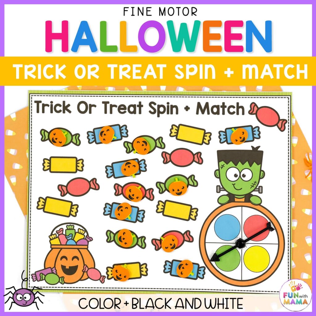 Halloween Trick Or Treat Spin And Match