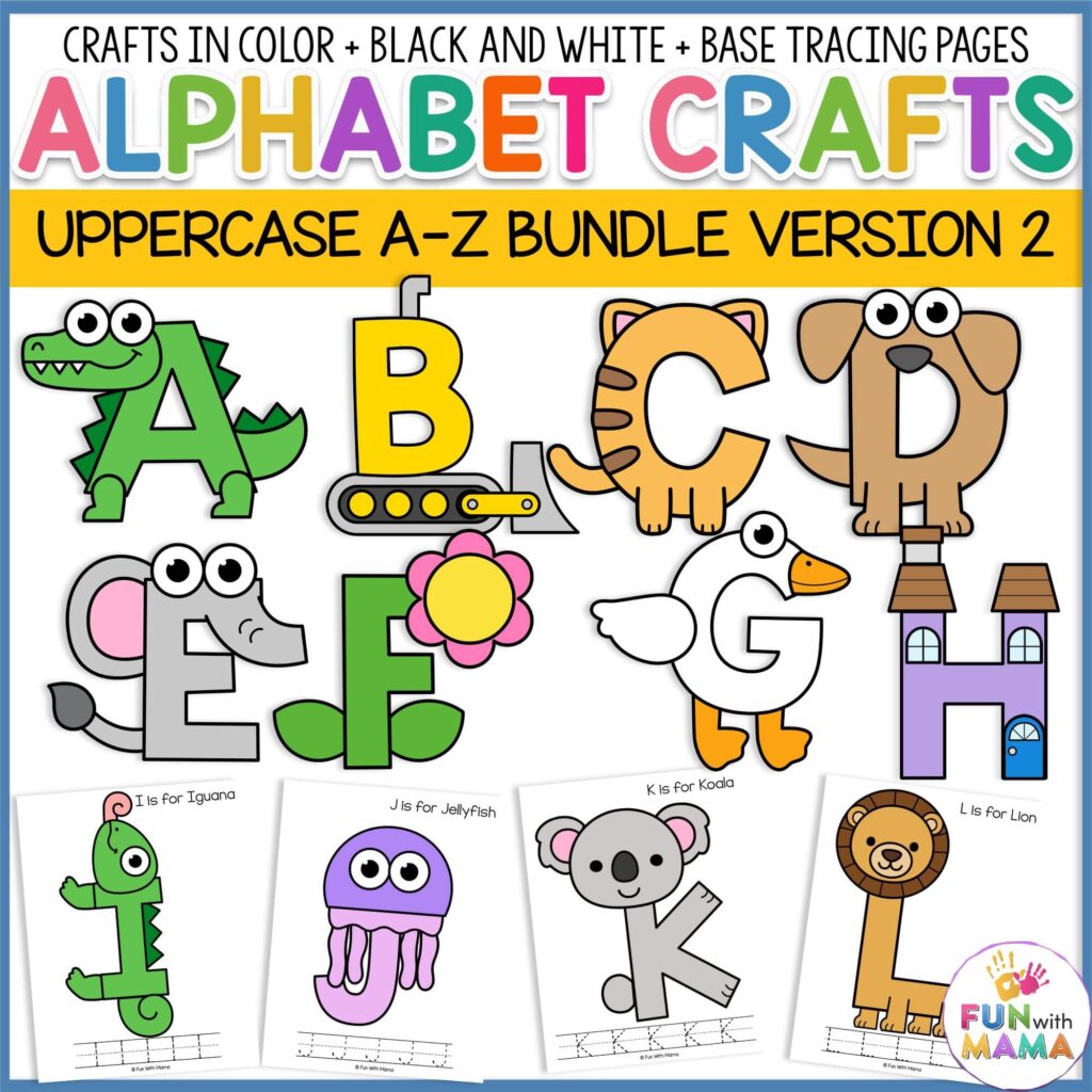 Uppercase Alphabet Crafts A-Z Bundle Version 2