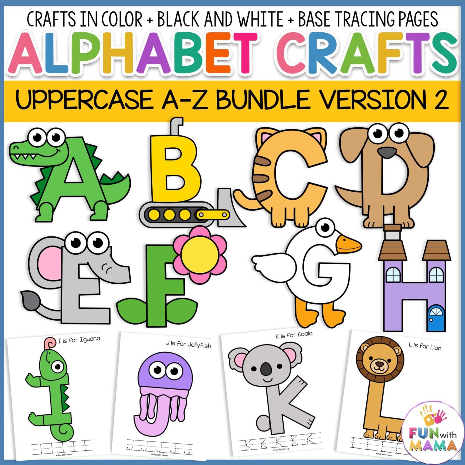 Uppercase Alphabet Crafts A-Z Bundle Version 2