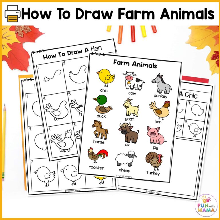 How To Draw Farm Animals Directed Drawing