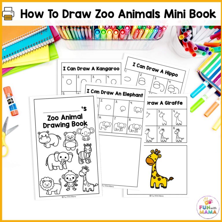 How To Draw Zoo Animals Mini Book