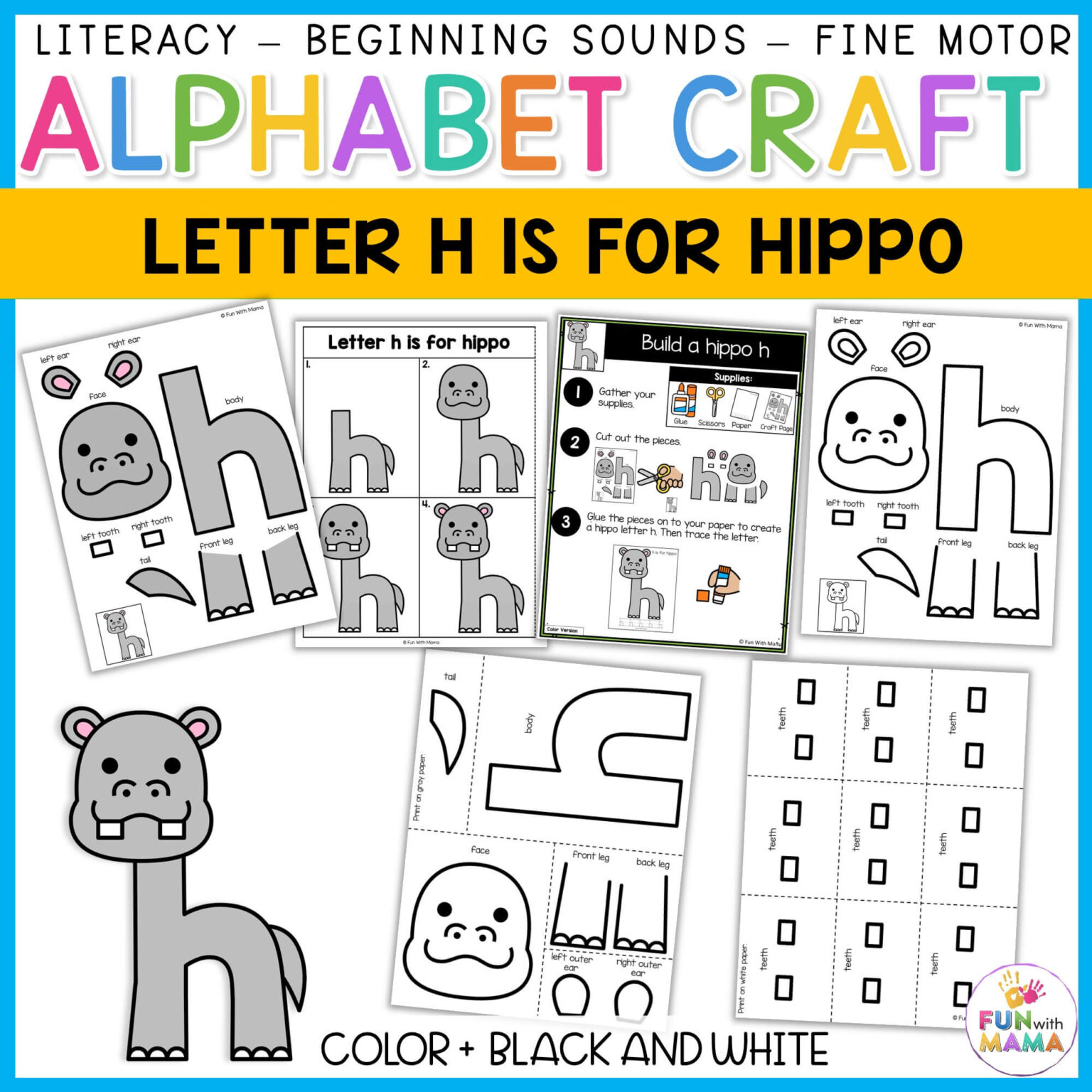 Letter H Craft – Lowercase Hippo