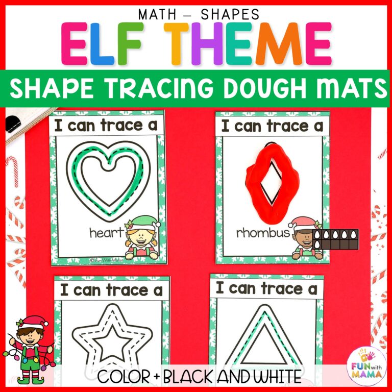 Elf Shape Tracing Dough Mats