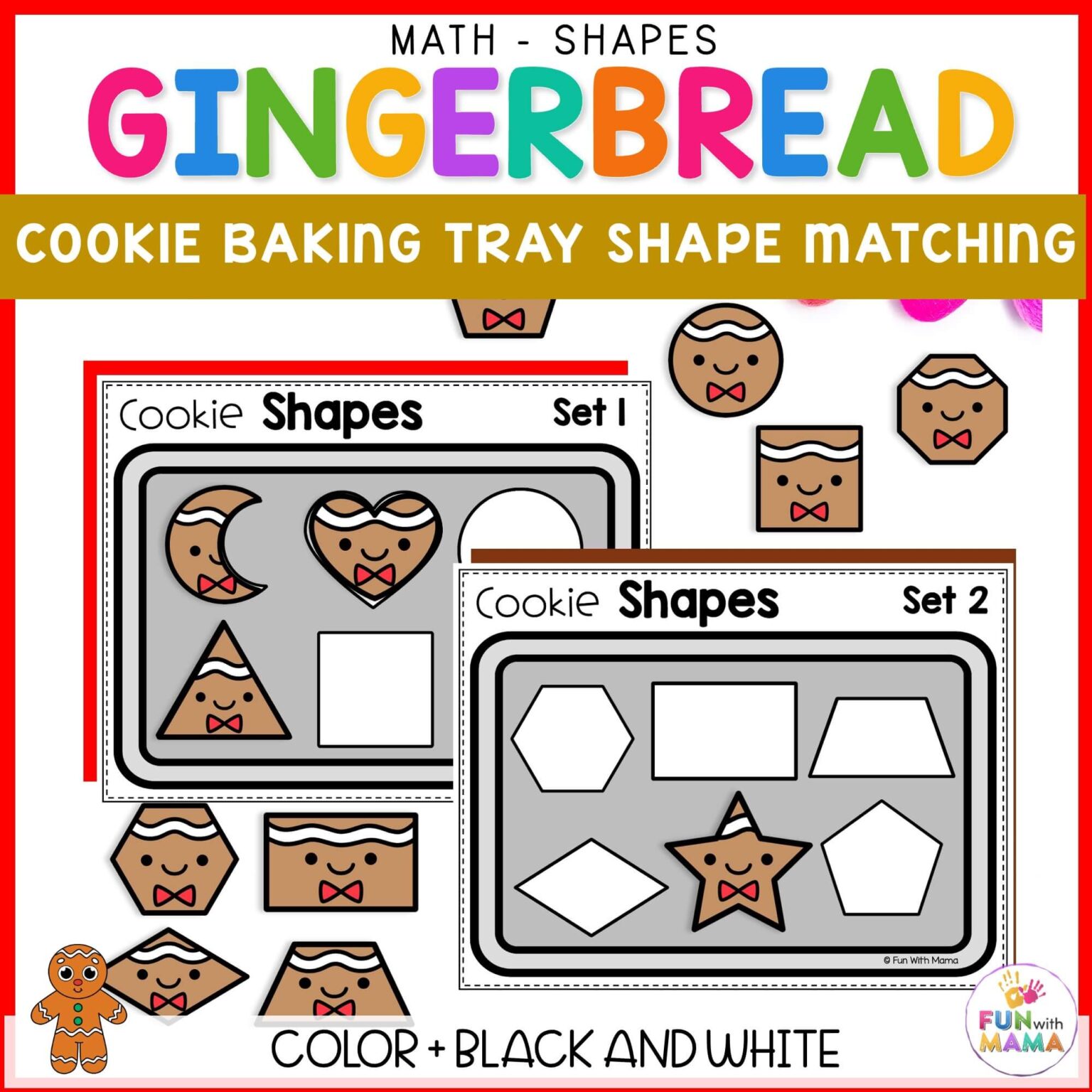 Gingerbread Cookie Baking Tray Shapes