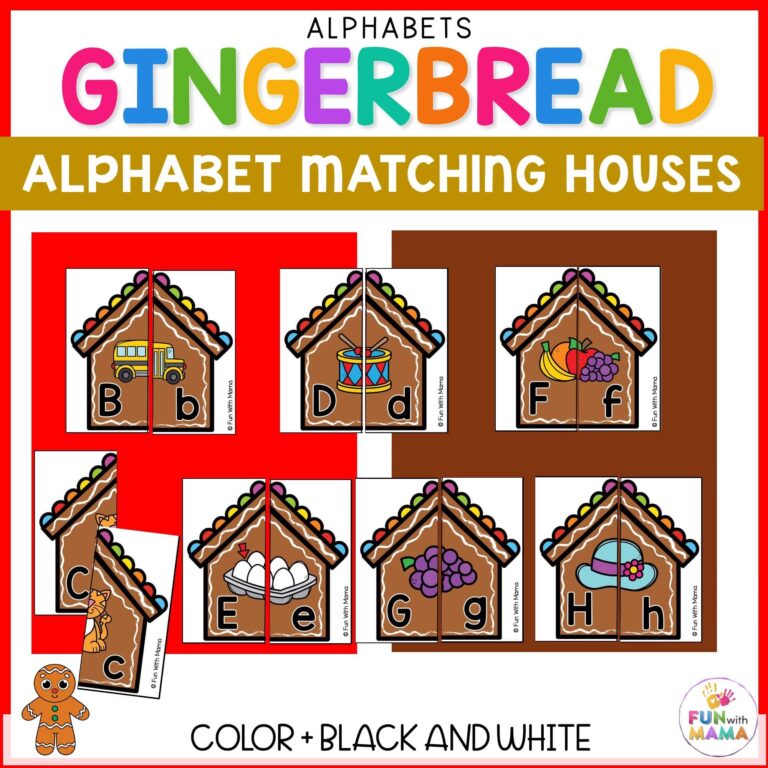 Alphabet Matching Gingerbread Houses