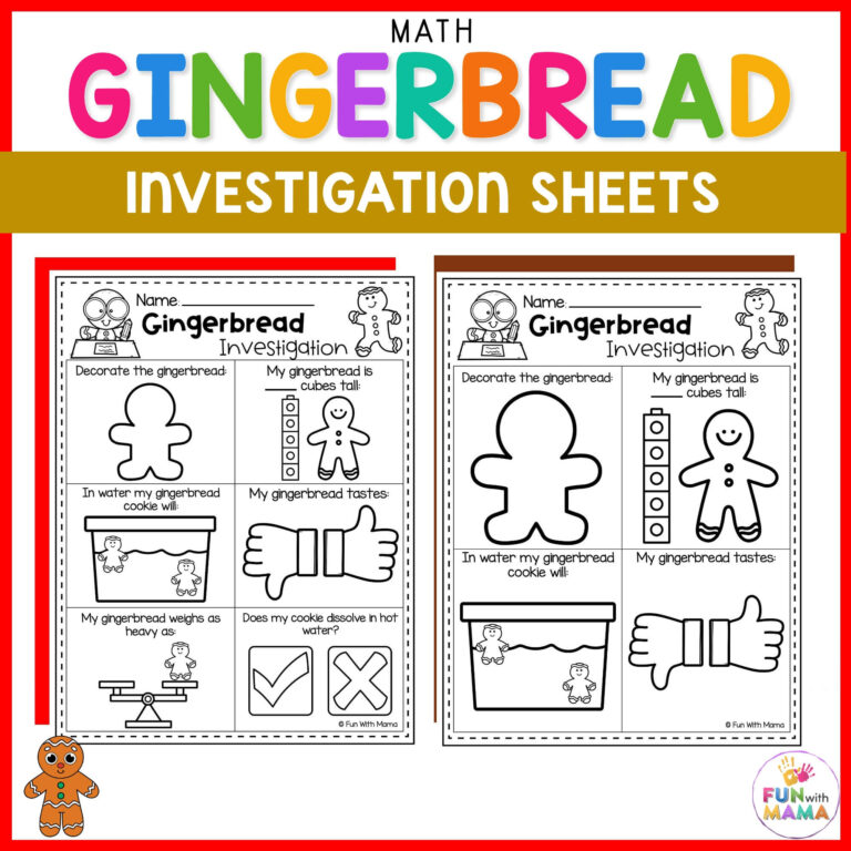 Gingerbread Investigation Sheets