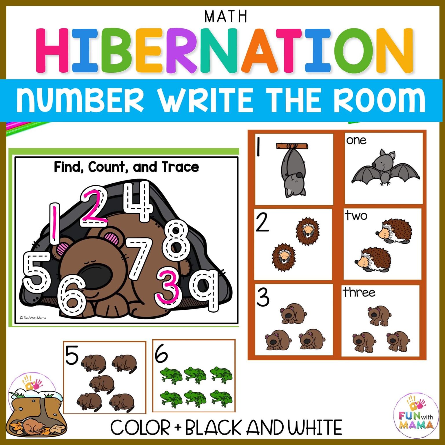 Hibernation Write The Room Number Cards