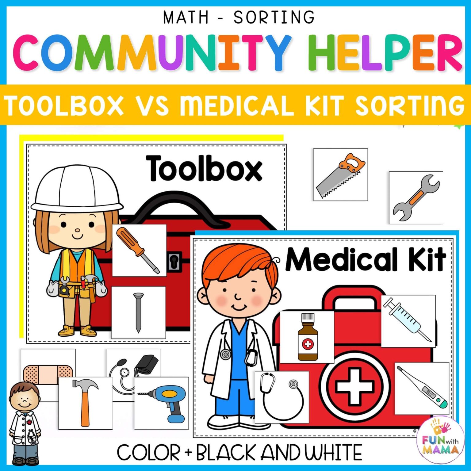 Community Helper Toolbox Or Medical Kit Sorting