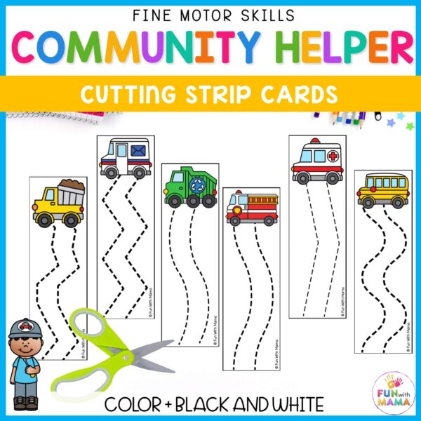 Community Helper Vehicles Cutting Cards