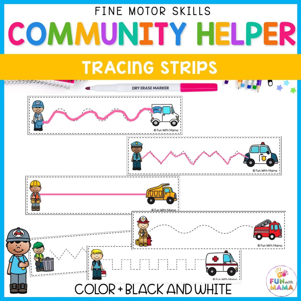 Community Helper Tracing Cards