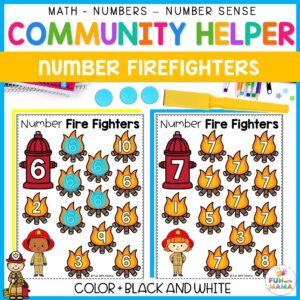 Community Helper Number Recognition Firefighters