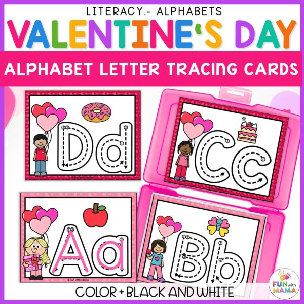 Valentine’s Alphabet Tracing Cards