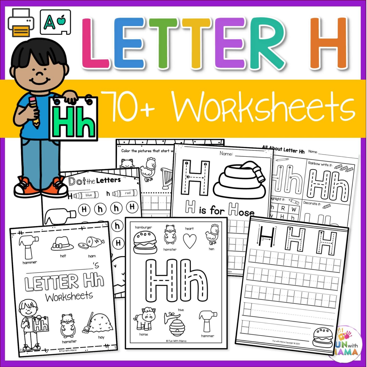 Letter H Worksheets