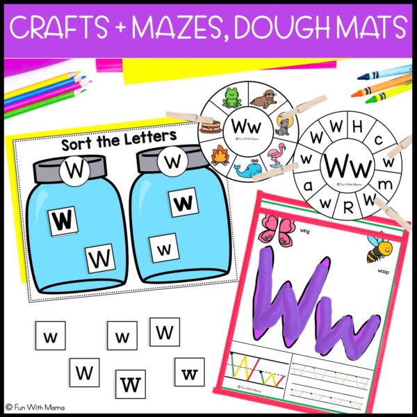Letter W Activities + Worksheets Pack