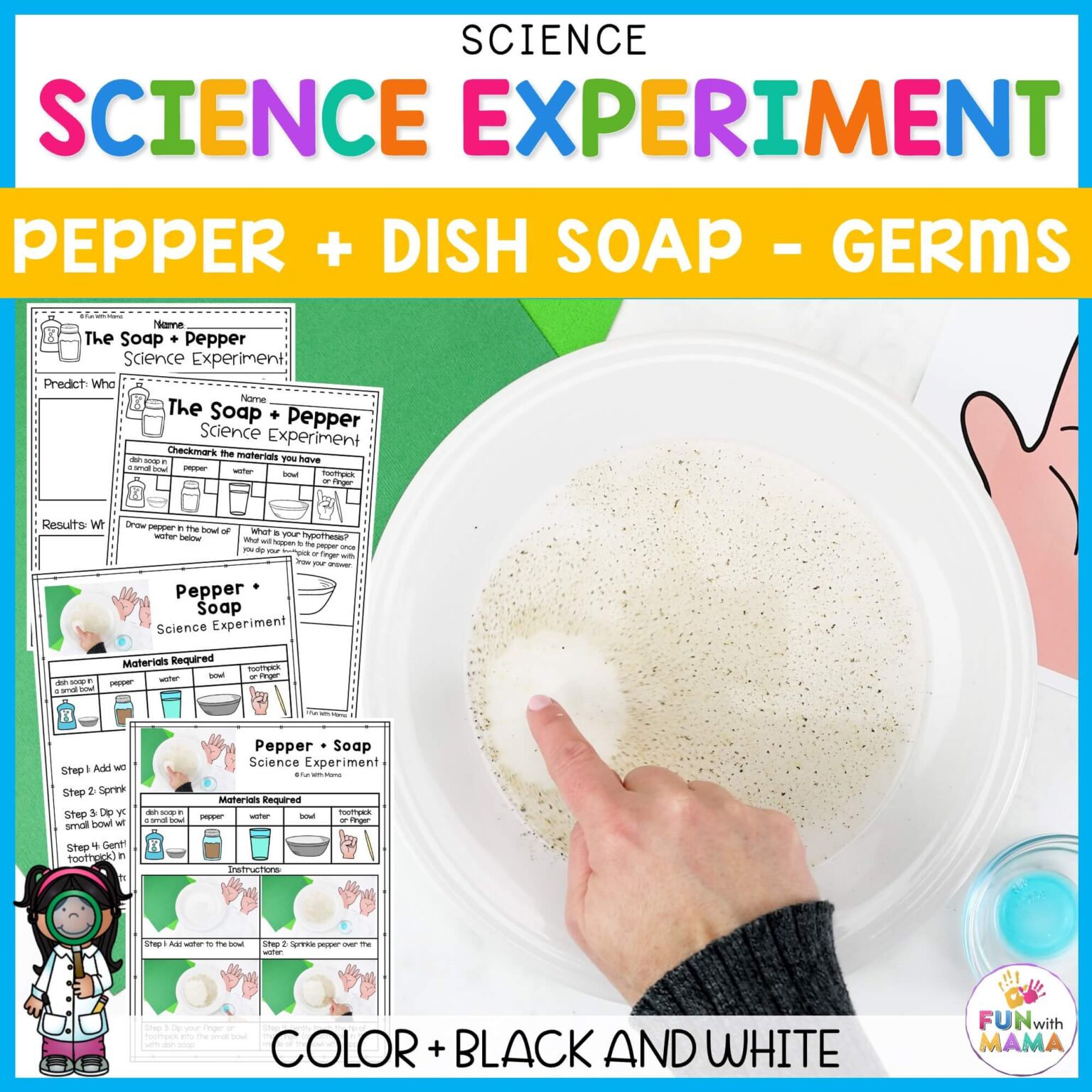 Pepper and Soap Science Experiment Worksheets