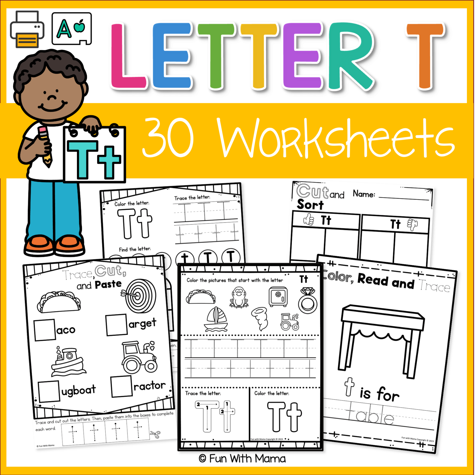 Letter T Worksheets
