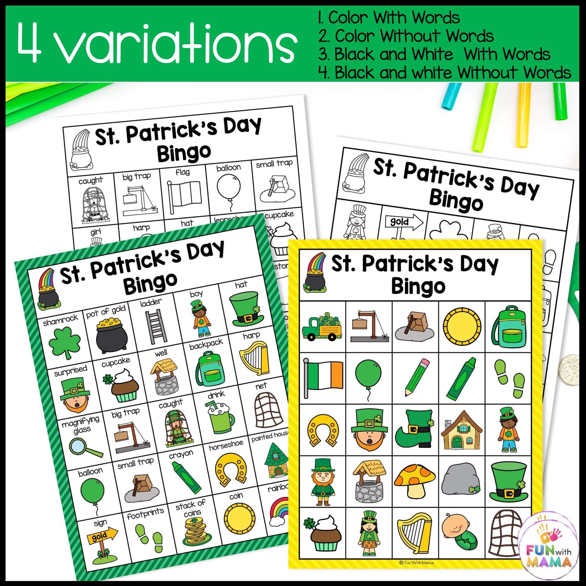 St. Patrick’s Day Bingo Game – 35 Boards