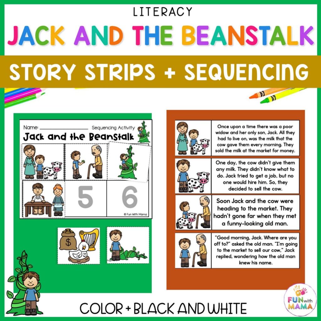 Jack And The Beanstalk Story Strips + Sequencing