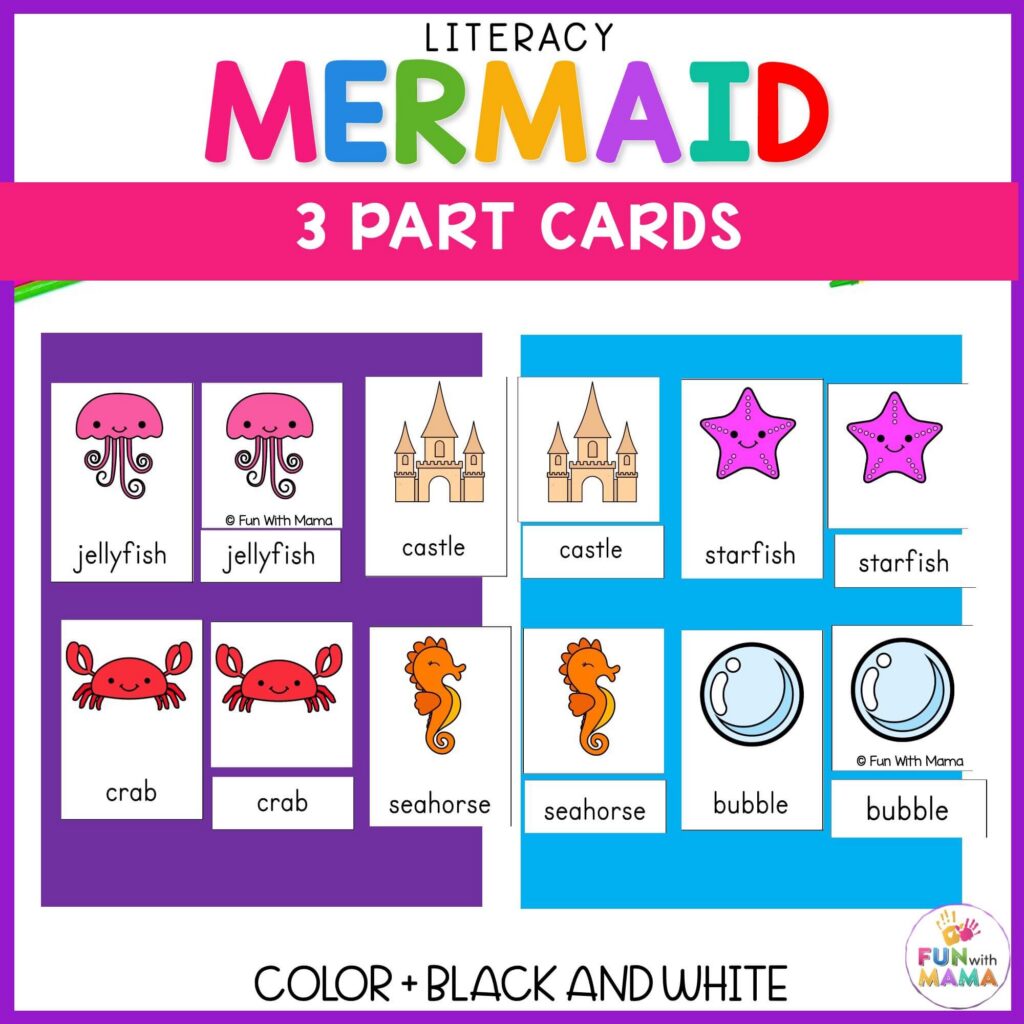 Mermaid 3 Part Cards