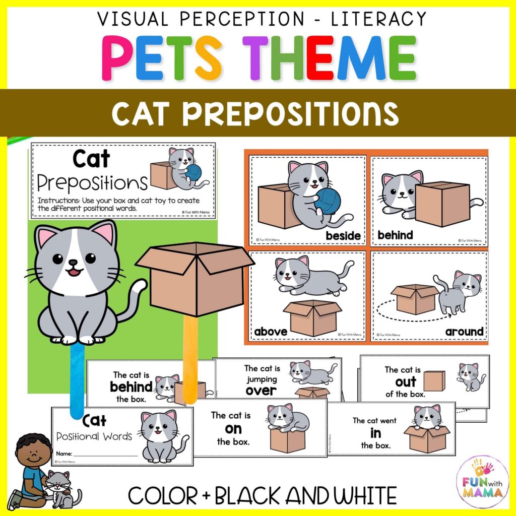 Pet Theme Cat Prepositions