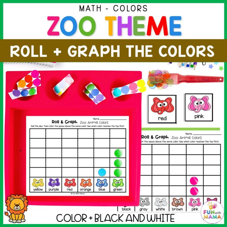 Zoo Theme Roll And Graph The Colors
