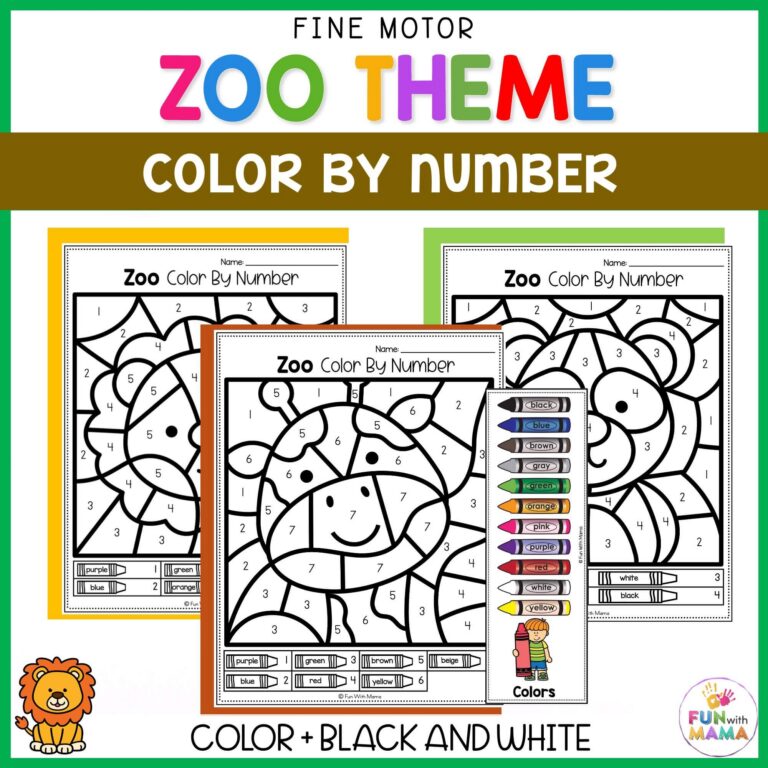 Zoo Theme Color By Number