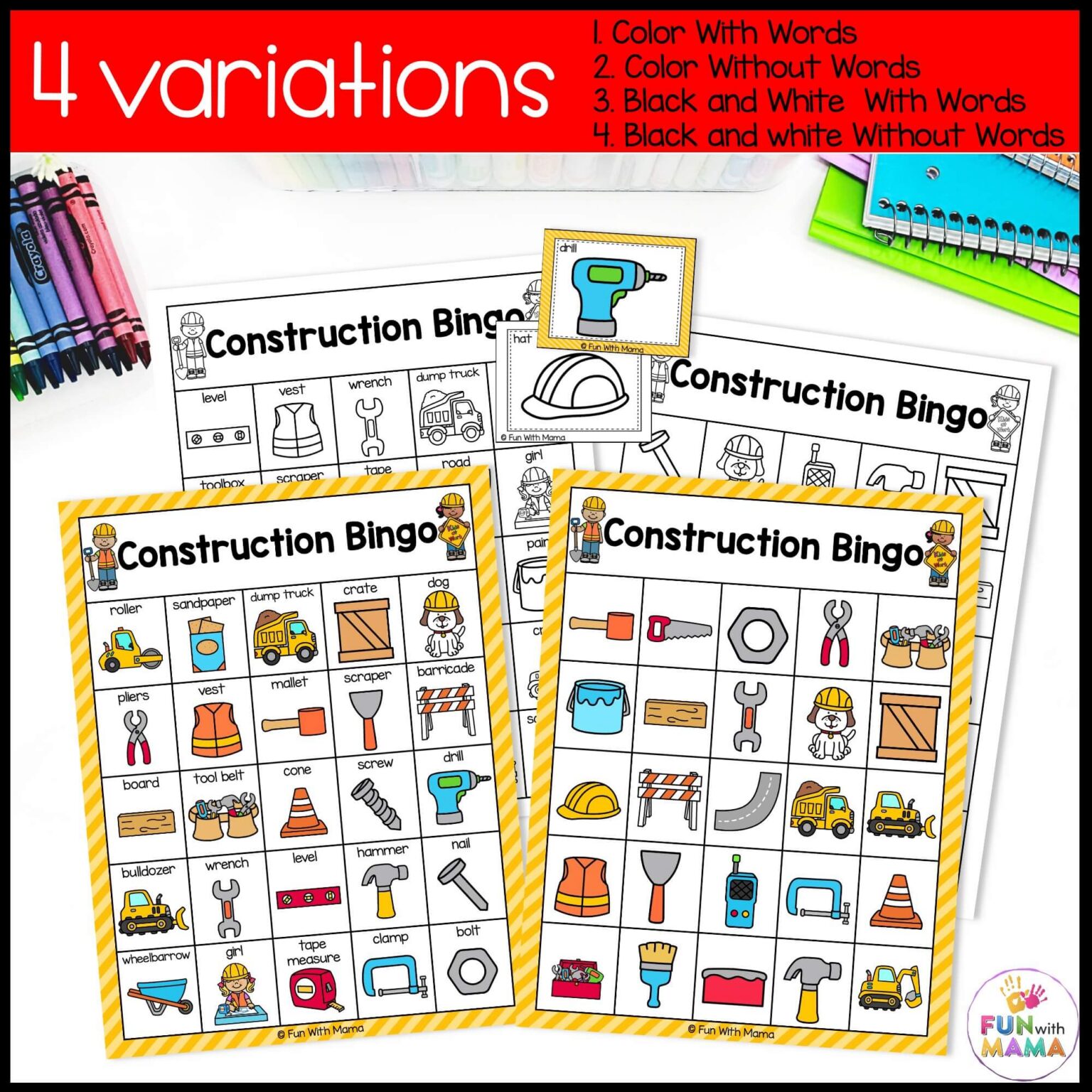 Construction Bingo Game