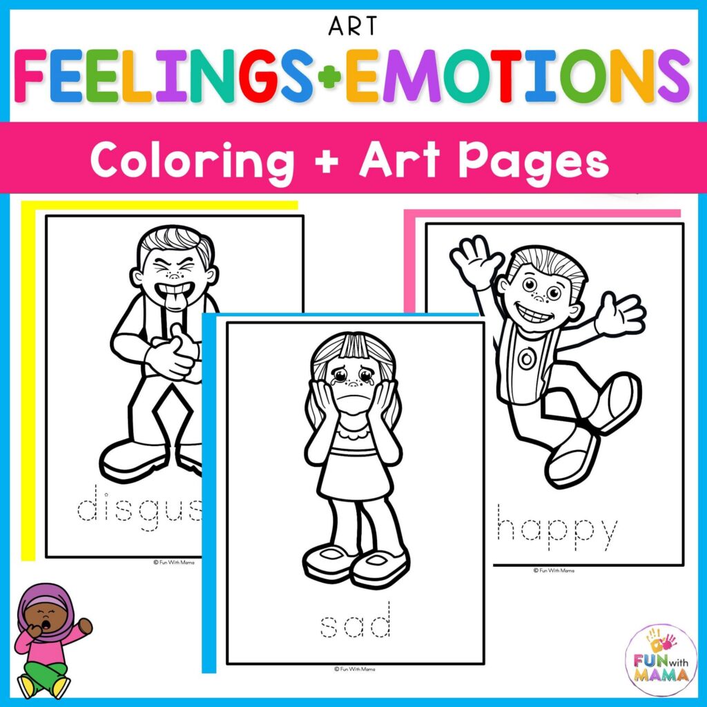 Feelings + Emotions Coloring + Art Pages