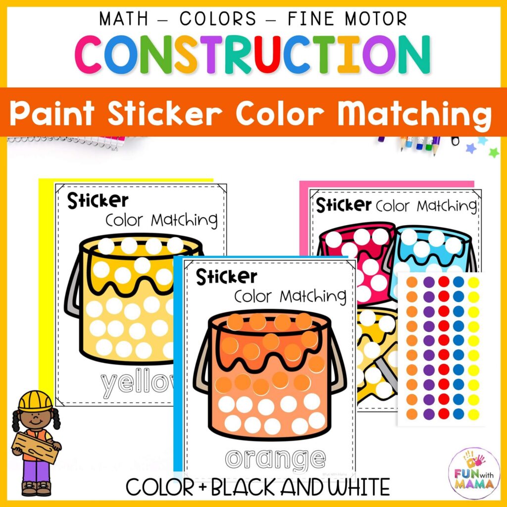Construction Color Matching Sticker Activity