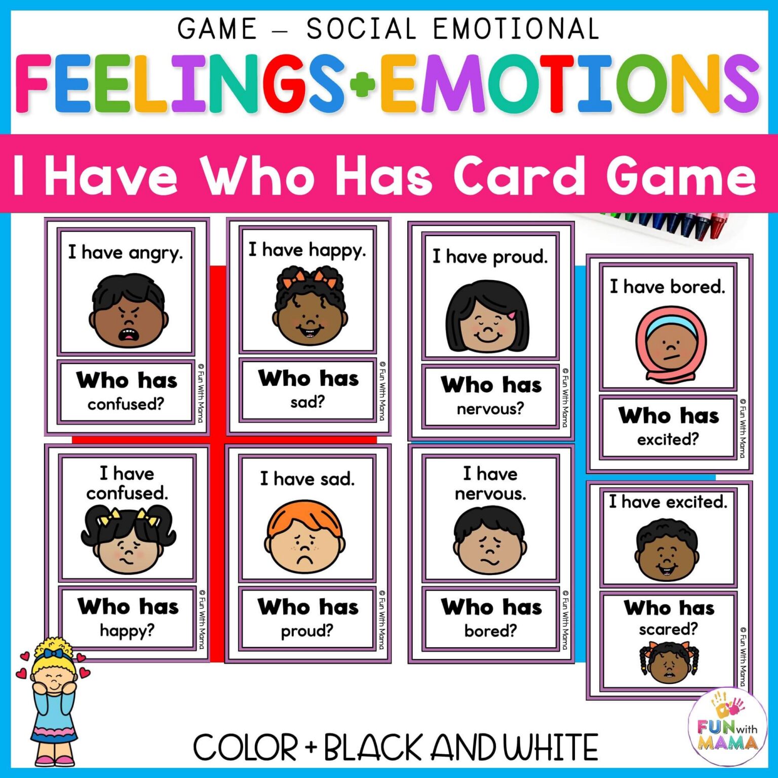 Emotions I Have Who Has Card Game