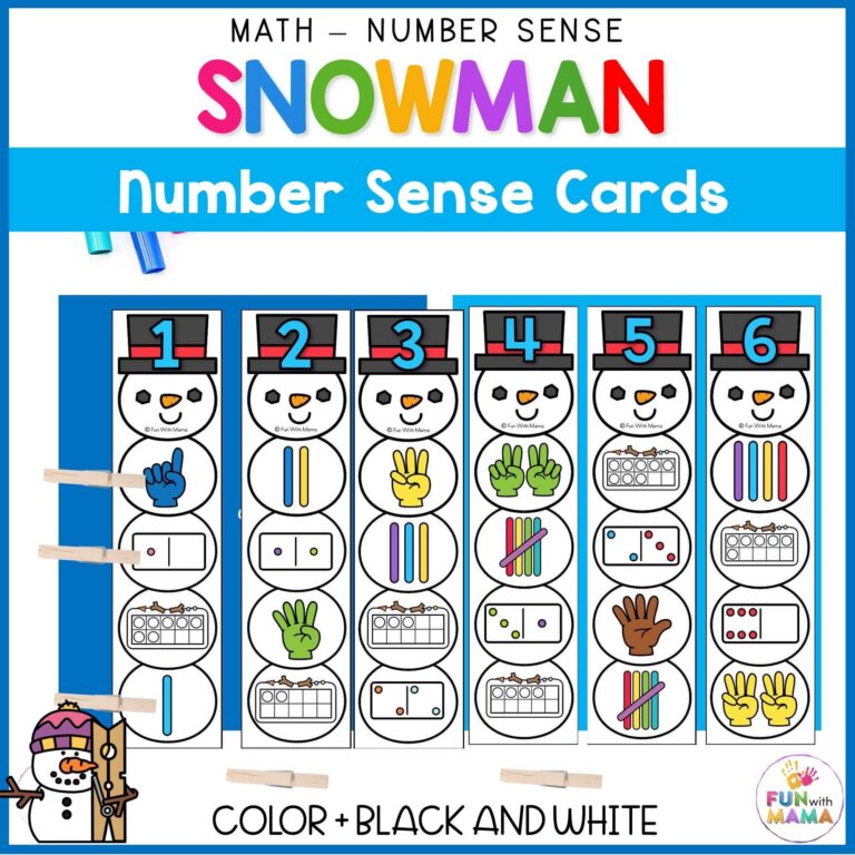 Number Sense Snowman Cards