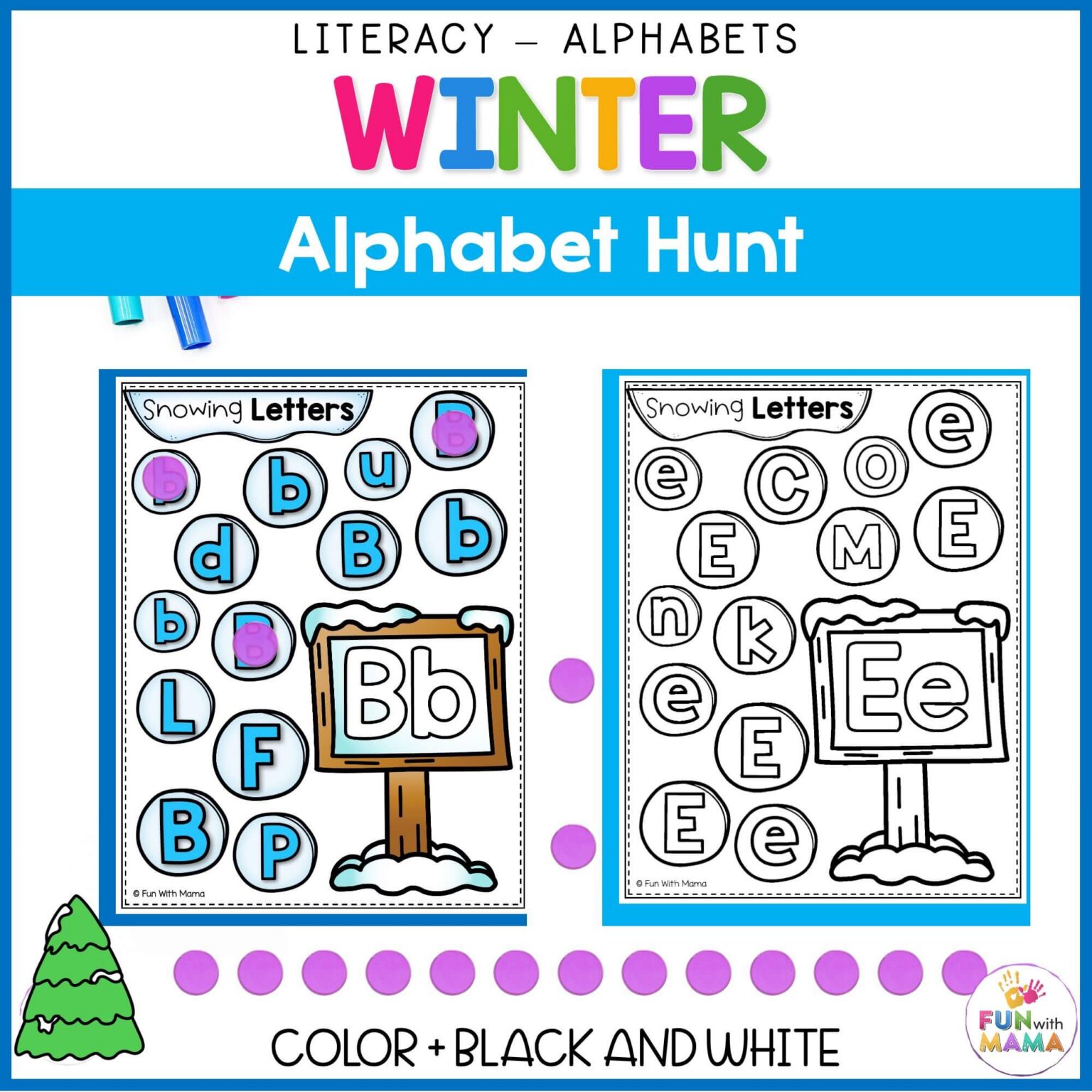 Snowing Letters Alphabet Hunt