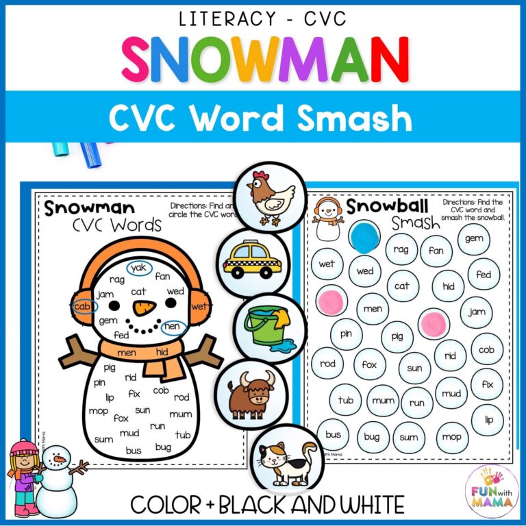CVC Word Snowman Smash