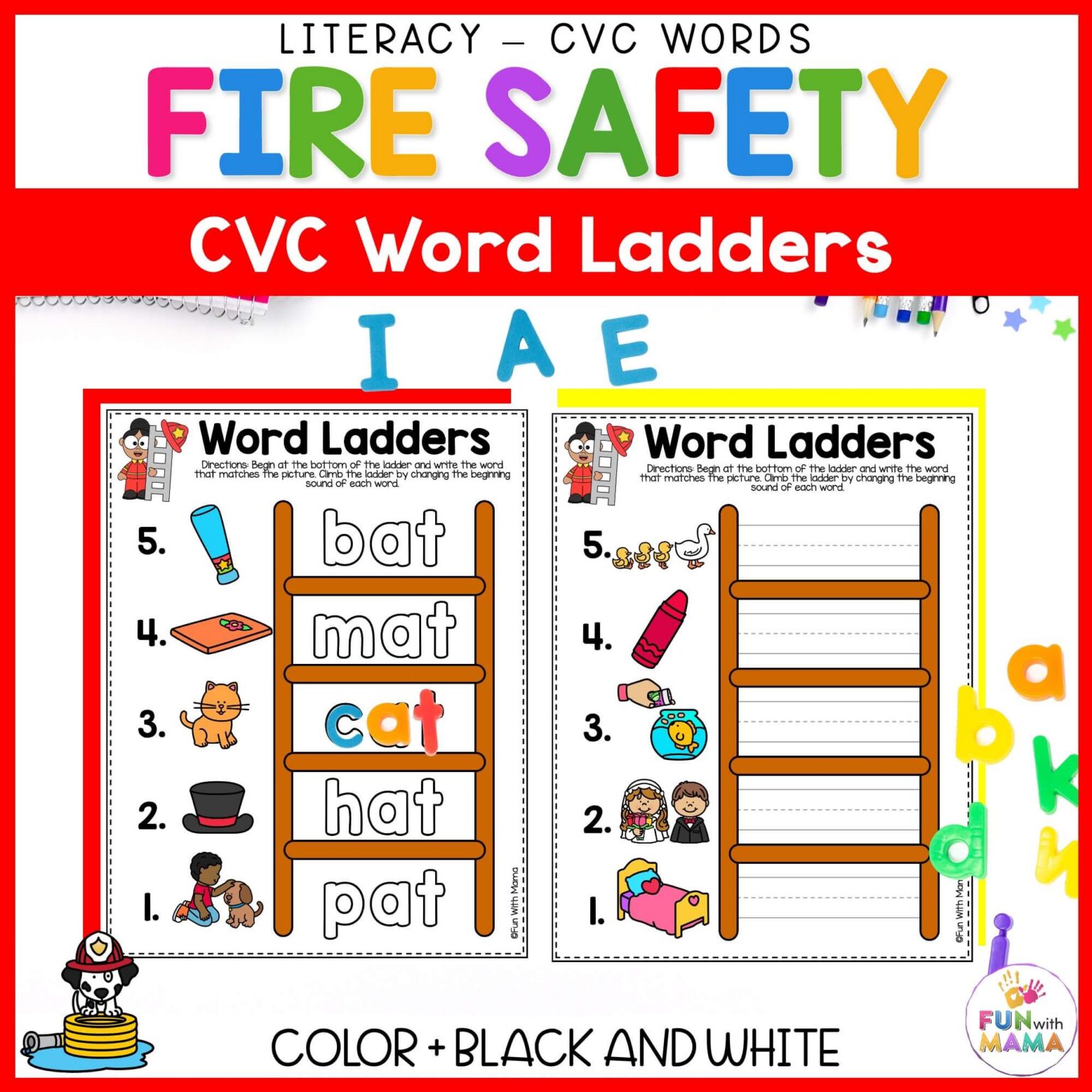 Firefighter CVC Word Ladders