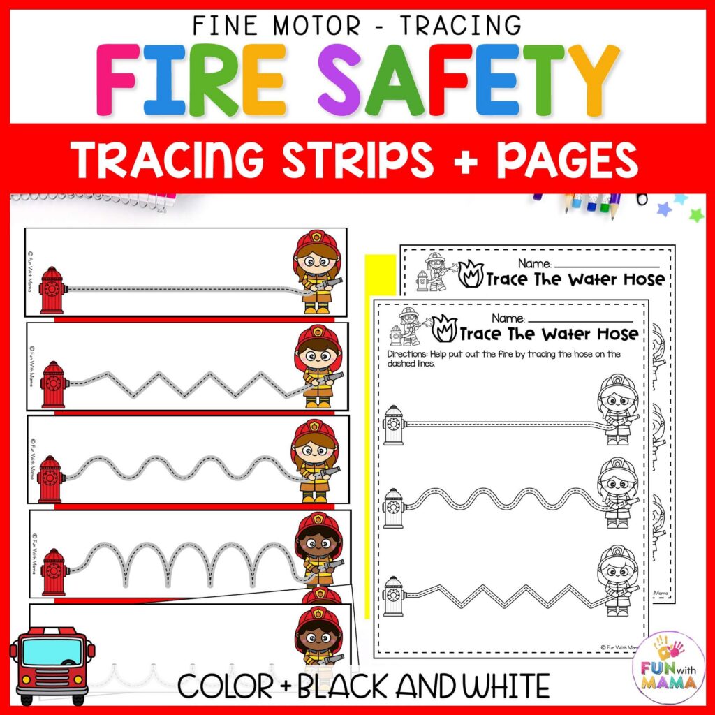 Firefighter Tracing Strips + Pages
