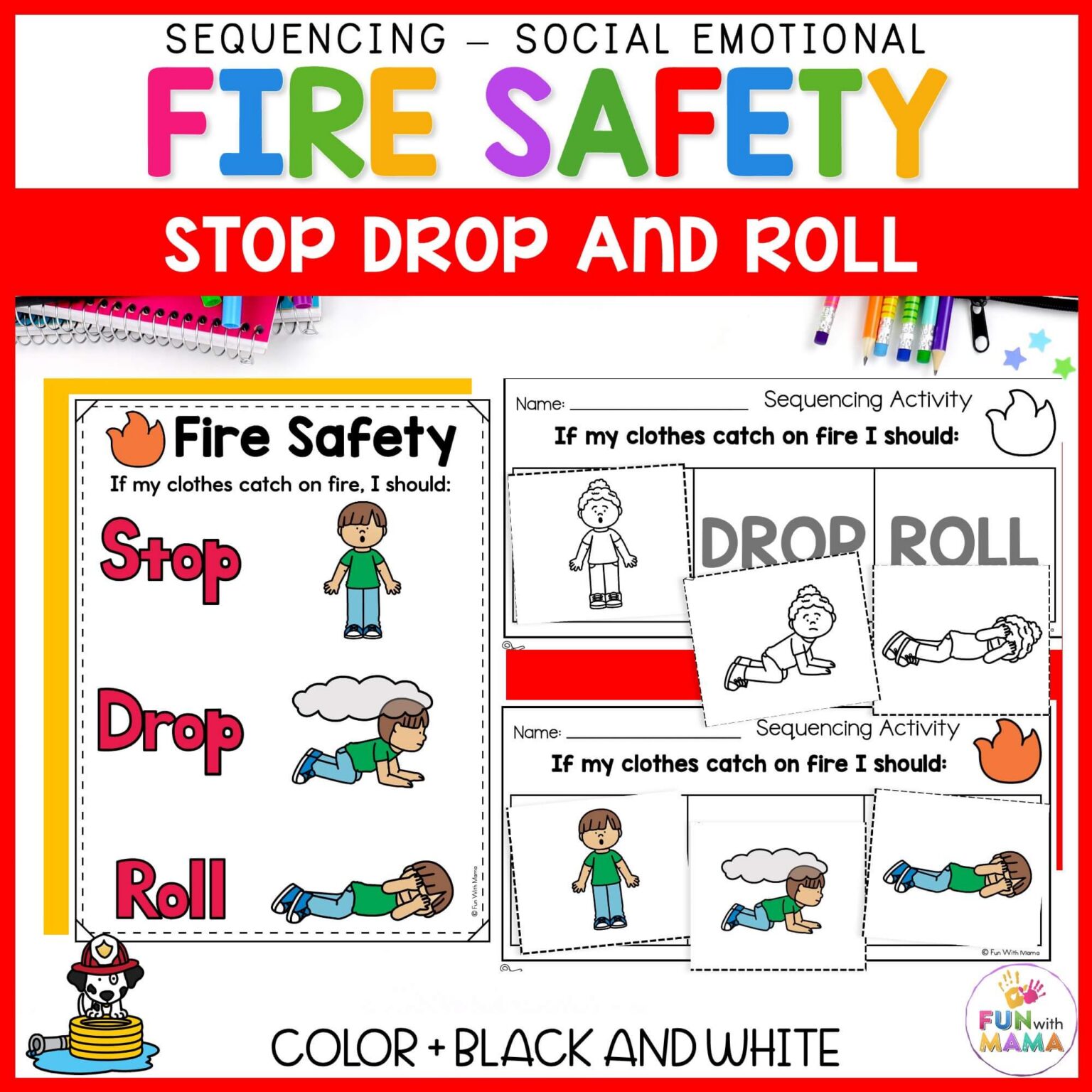 Fire Safety Stop Drop And Roll Sequencing